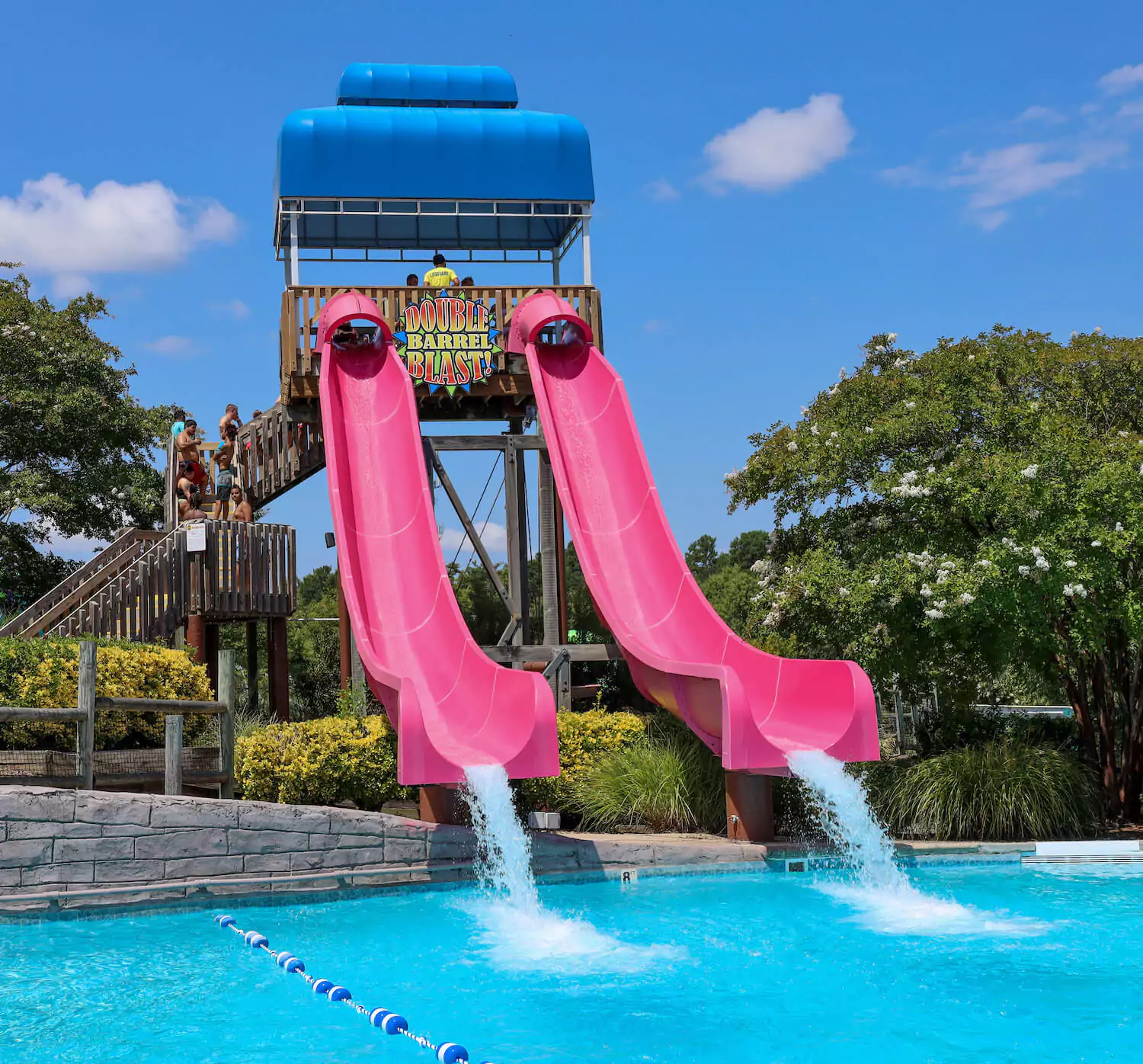 Double Barrel Blast Twin Water Slide | Wet N Wild Emerald Pointe